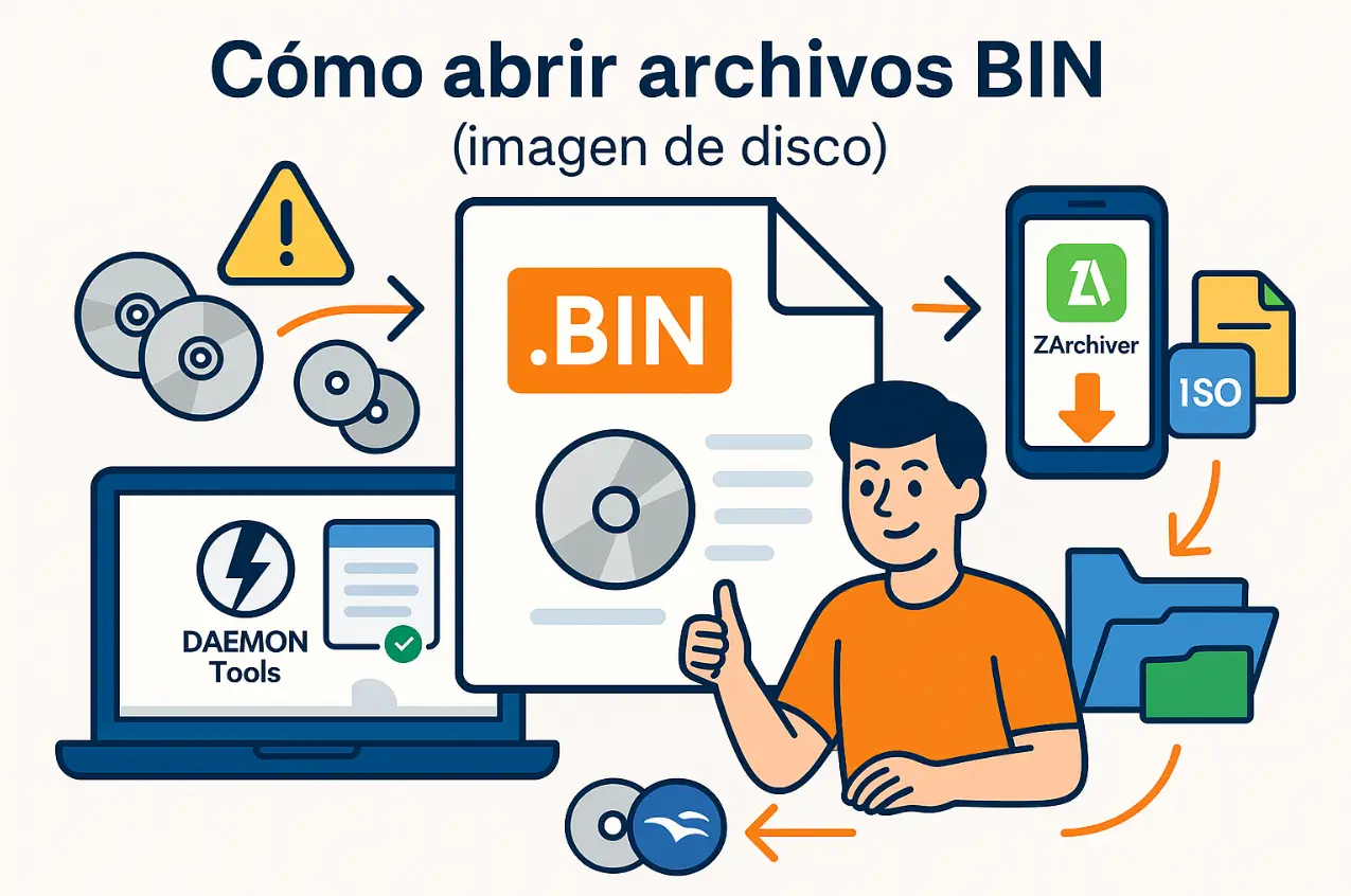 Cómo abrir archivos BIN (imagen de disco) - Achotech.com